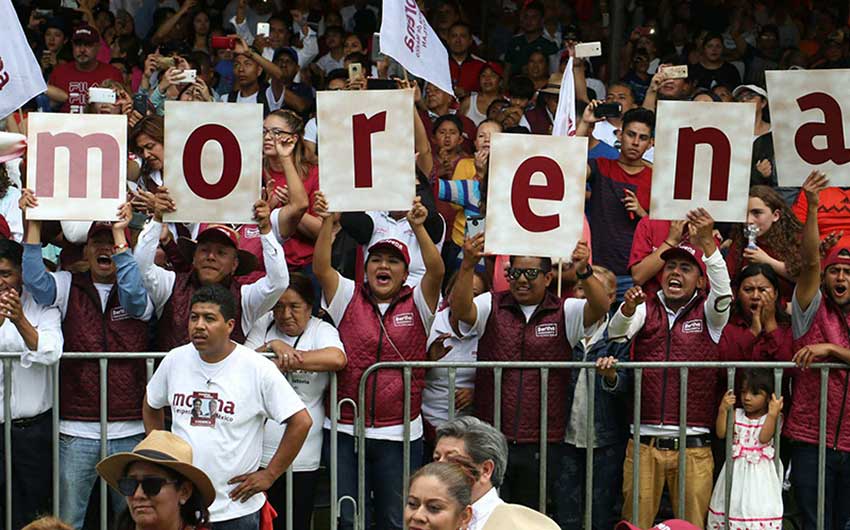 Mexico has been painted in a sea of maroon, the colors of Morena