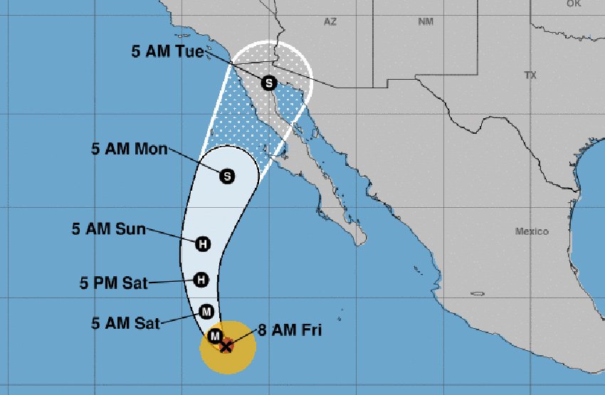 Hurricane Rosa heading for Baja but will weaken before making landfall