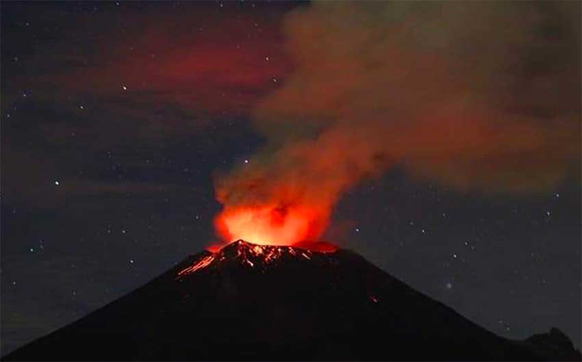 El Popo volcano erupts, sends ash plume two kilometers high
