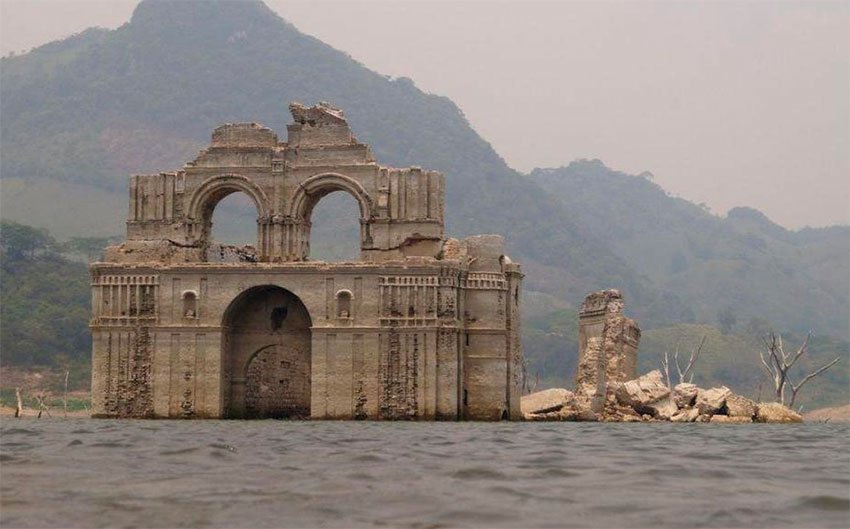 Church rises from the waters once again as drought hits Chiapas