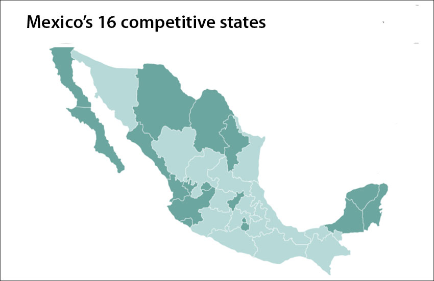 Only 16 states rank on national competitiveness index