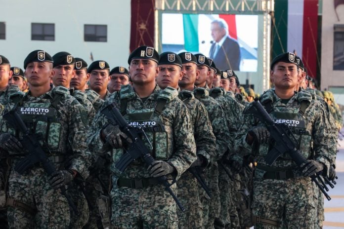 AMLO defends using armed forces for security in Army Day speech