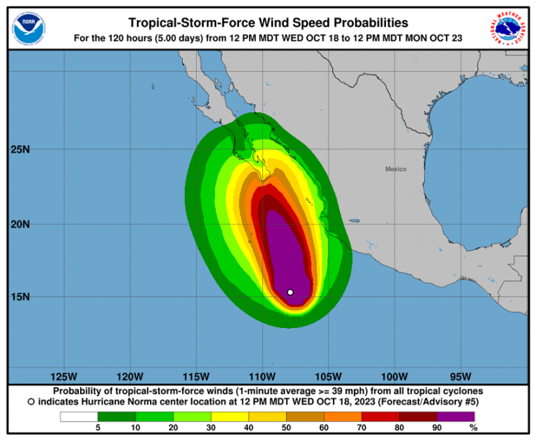 Hurricane Norma strengthens on path towards Baja peninsula